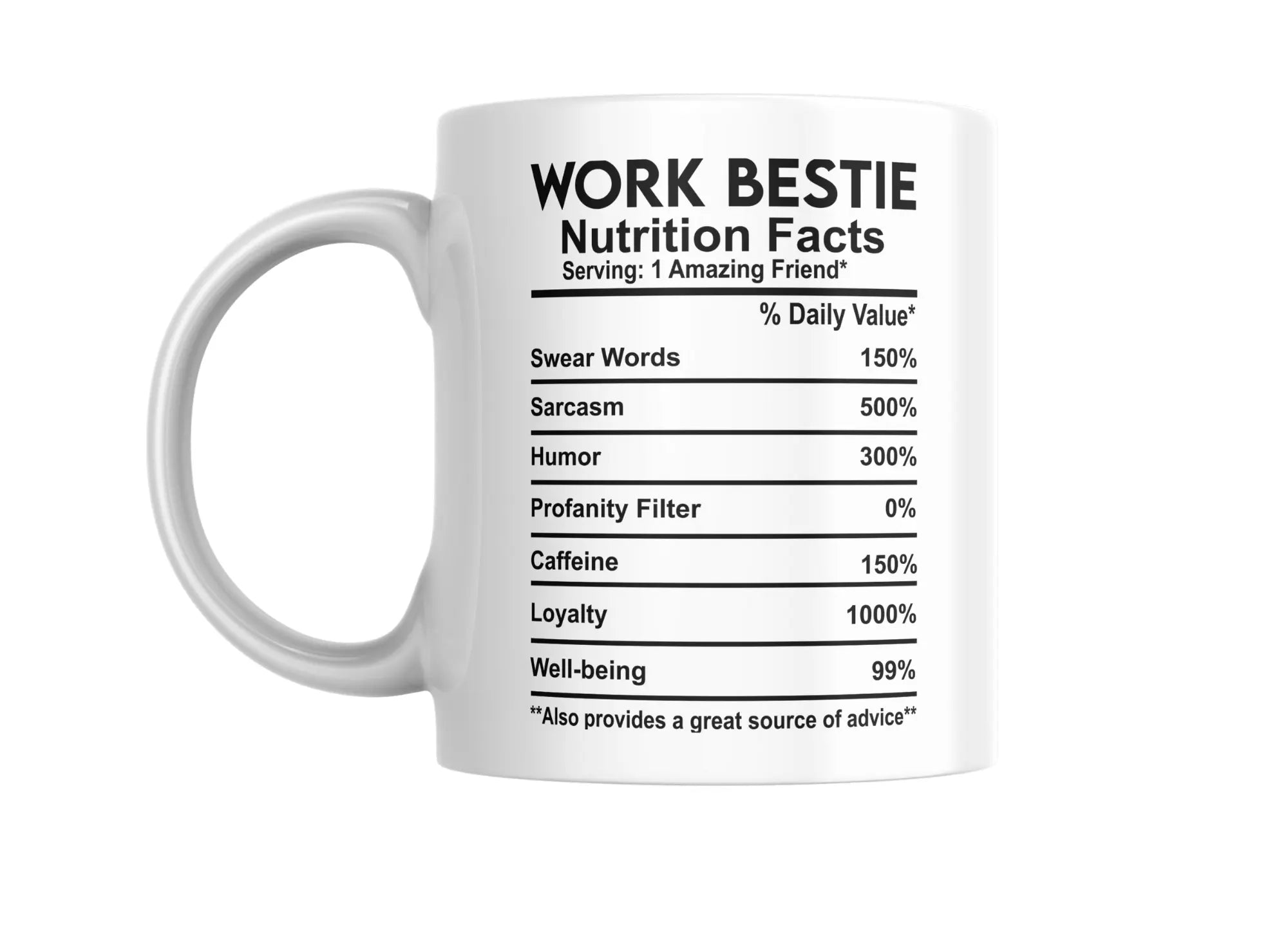 Funny Coffee Mug – Work Bestie Mug Gift for Coworkers – Krevana